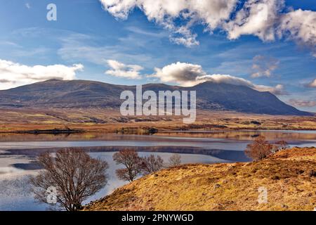 Altnaharra Sutherland Scotland looking over the River Mudale to the ...