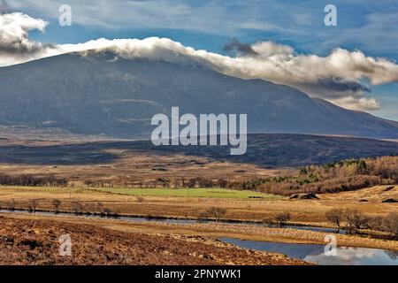Altnaharra Sutherland Scotland looking over the River Mudale to the ...