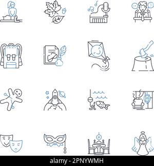 Piering line icons collection. Foundation, Reinforcement, Construction ...