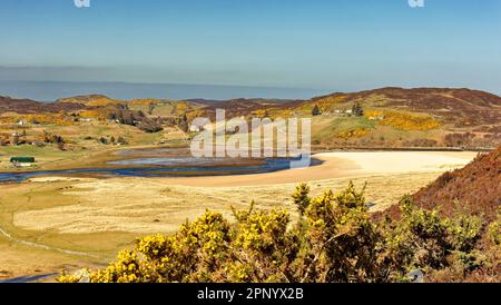 Betty Hill Sutherland Scotland view from a hill across to Torrisdale ...