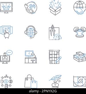 Entrepreneurial spirit line icons collection. Ambition, Vision, Risk ...