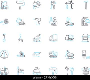 Firm structure linear icons set. Hierarchy, Organization, Chain, Departments, Coordination ...