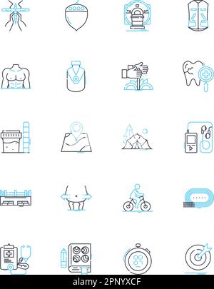 Joyful tranquility linear icons set. Blissful, Serene, Contentment, Zen ...