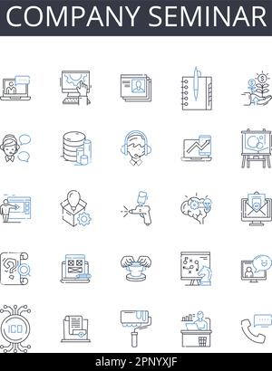 Workshop and conference line icons collection. Leadership, Organization, Delegation ...