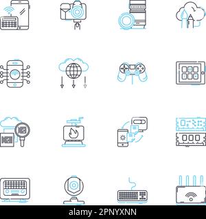 Web-based workspaces linear icons set. Cloud, Collaboration, Productivity, Workspace, Virtual ...