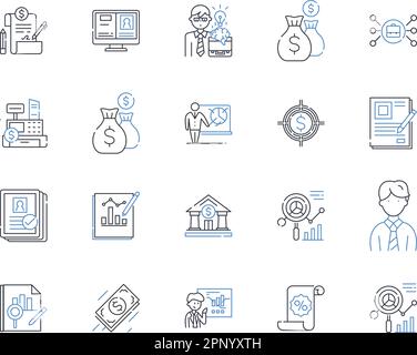 financial oversight line icons collection. Auditing, Compliance ...
