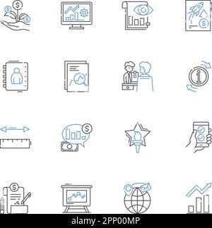 Breakthrough line icons collection. Revelation, Innovation, Progression ...