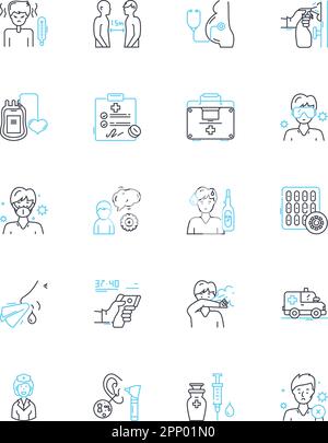 Contagion mitigation linear icons set. Cleanliness, Quarantine ...