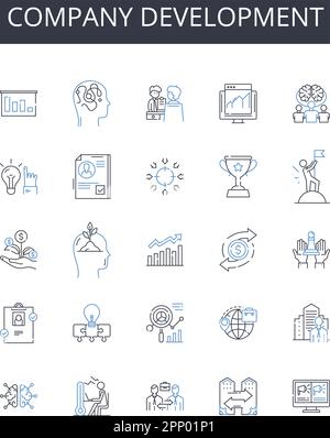 Firm evolution line icons collection. Adaptation, Growth, Change ...