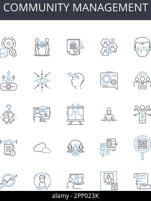 Customer coordination line icons collection. Scheduling, Communication ...