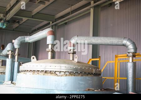 Oil rectification and distillation column at an chemical plant Stock ...