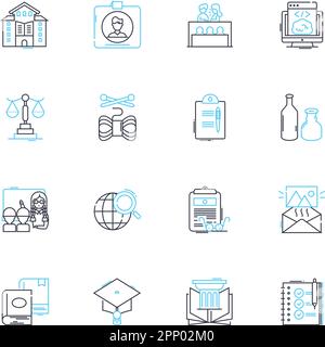 Building projects line icons, linear signs, vector set, outline concept illustration Stock ...
