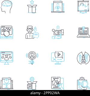 Web governance linear icons set. Accessibility, Accountability ...