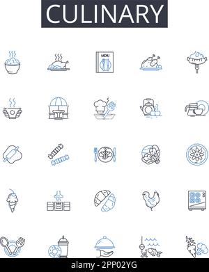 Savory Cookery line icons collection. Flavorful, Spicy, Hearty, Umami ...