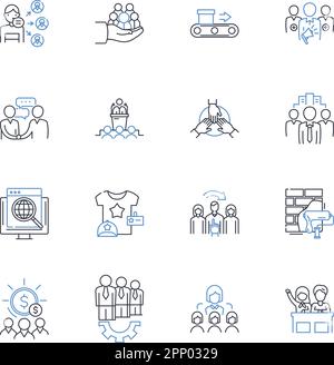 Assembly line icons collection. Collaboration, Construction ...