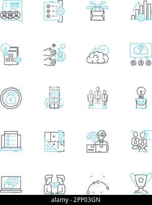 Campaign inception linear icons set. Activation, Branding ...