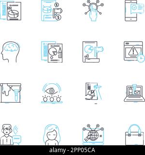 Collaborative Effort linear icons set. Cooperation, Partnership, Unity ...