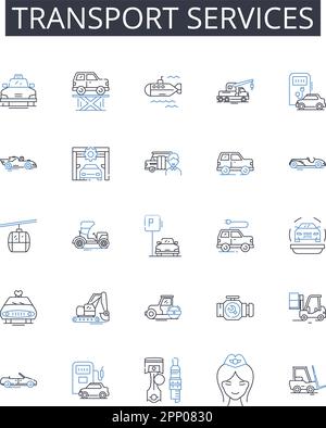 Transit line icons collection. Commuting, Public transit ...