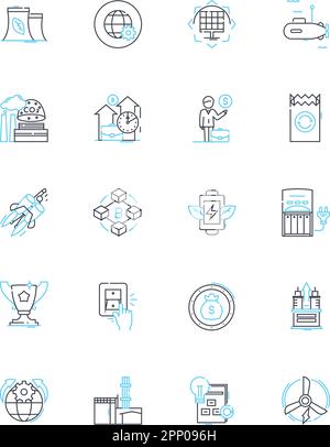 Transnational communication linear icons set. Globalization, Diaspora, Multilinguism ...