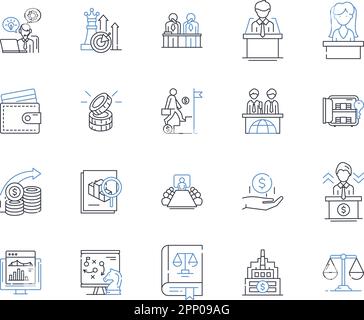 financial stewardship line icons collection. Budgeting, Investing ...