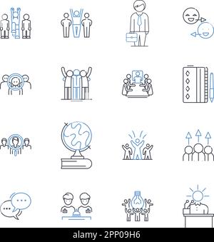 Involved line icons collection. Participate, Engaged, Active ...