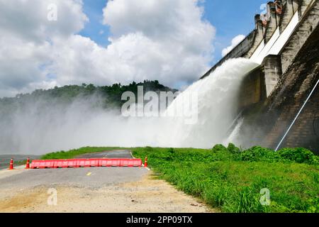 The dam with hydroelectric power plant and irrigation and flood ...