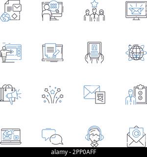 Pitch line icons collection. Energetic, Convincing, Persuasive ...