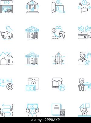 Exchange linear icons set. Swap, Barter, Trade, Conversion, Switch ...