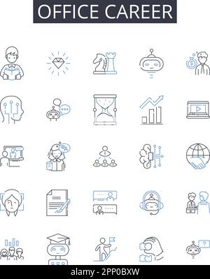 Career trajectory line icons collection. Advancement, Progression ...