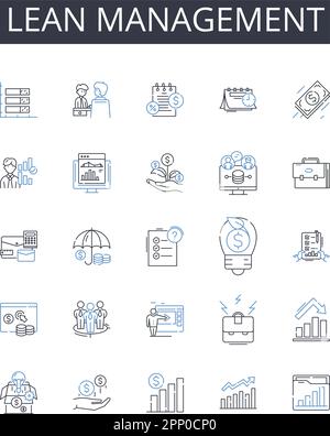 Lean Management line icons collection. Agile Management, Green Energy ...