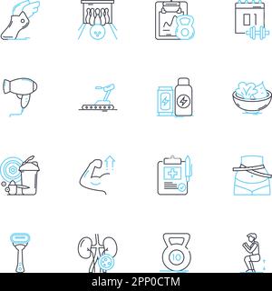 Attractiveness linear icons set. Alluring, Beautiful, Charming, Cute ...