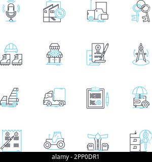 Failure analysis line icons, signs set, vector. Failure analysis ...