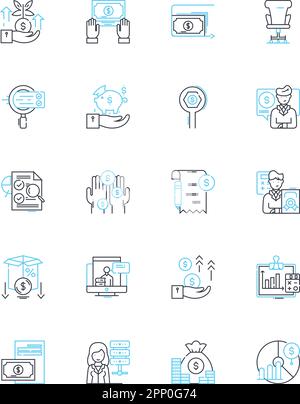 Autonomous computing linear icons set. Automation, Robotics, Intelligence, Self-sufficient, Self ...