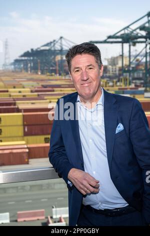 Antwerp, Belgium. 21st Apr, 2023. MSC Belgium CEO Marc Beerlandt poses ...