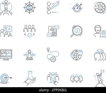 Conglomerate line icons collection. Diversification, Merger, Holdings ...