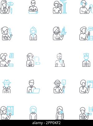 Persona linear icons set. Identity, Archetype, Image, Character ...