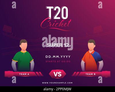 T20 Cricket Concept With Faceless Cricketer Players Of Participating ...