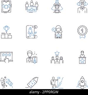 Gratification line icons collection. Satisfaction, Joy, Contentment ...