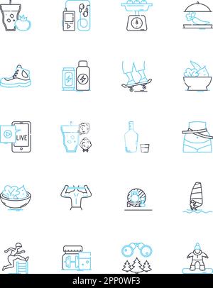 Food intake linear icons set. Nutrition, Diet, Metabolism, Portion ...