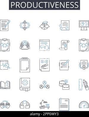 Productiveness line icons collection. Efficiency, Effectiveness ...