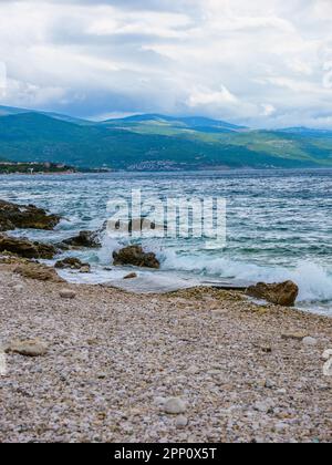 A stunning image of Croatia's rugged coastline, featuring waves ...