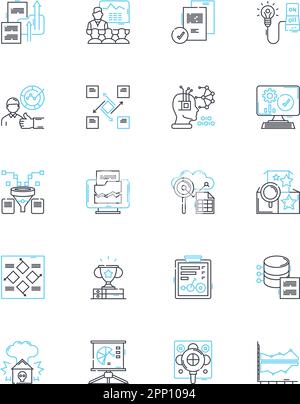 Financial statements linear icons set. Balance, Revenue, Expense ...