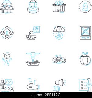 Internationalization linear icons set. Globalization, Localization ...