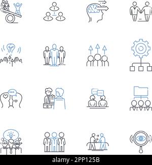 Syndicate line icons collection. Syndication, Collaboration ...