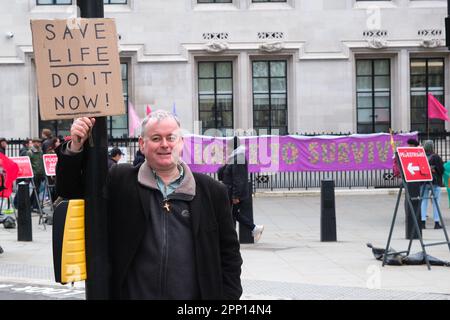 London, UK. 21st April, 2023. Climate activists maintain a People's ...