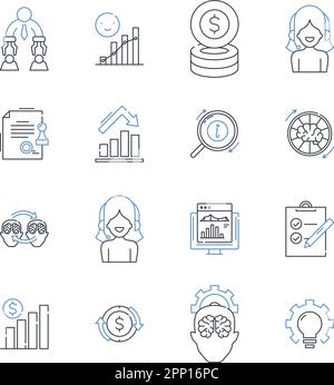 Speculate and muse line icons collection. Contemplation, Reflection ...