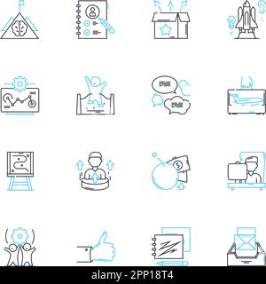 Administrative committee linear icons set. Governance, Management ...