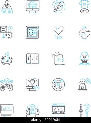 Blissful ecstasy linear icons set. Nirvana, Euphoria, Rapture, Utopia ...