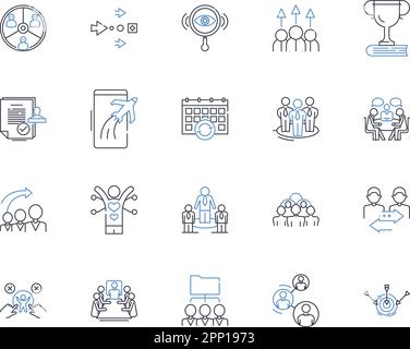 Command Hierarchy line icons collection. Authority, Chain, Control, Coordination ...
