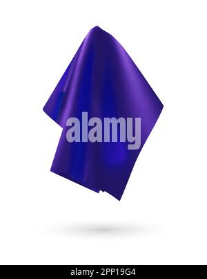 Blue shiny fabric, handkerchief or tablecloth hanging Stock Vector ...
